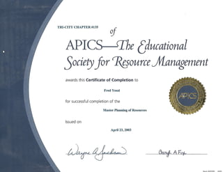 Apics Cert.MasterPlanning | PPT