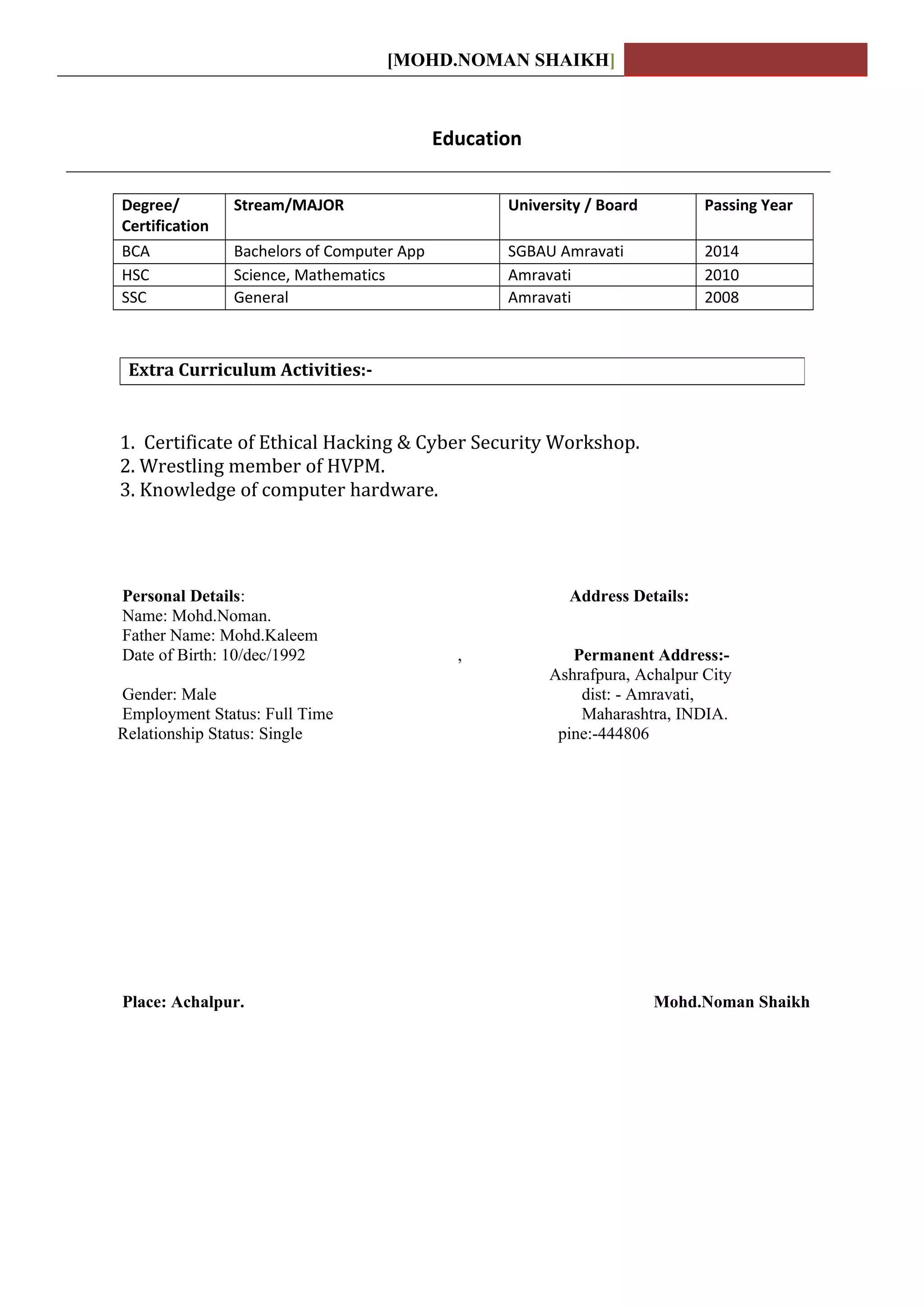 noman_resume | PDF
