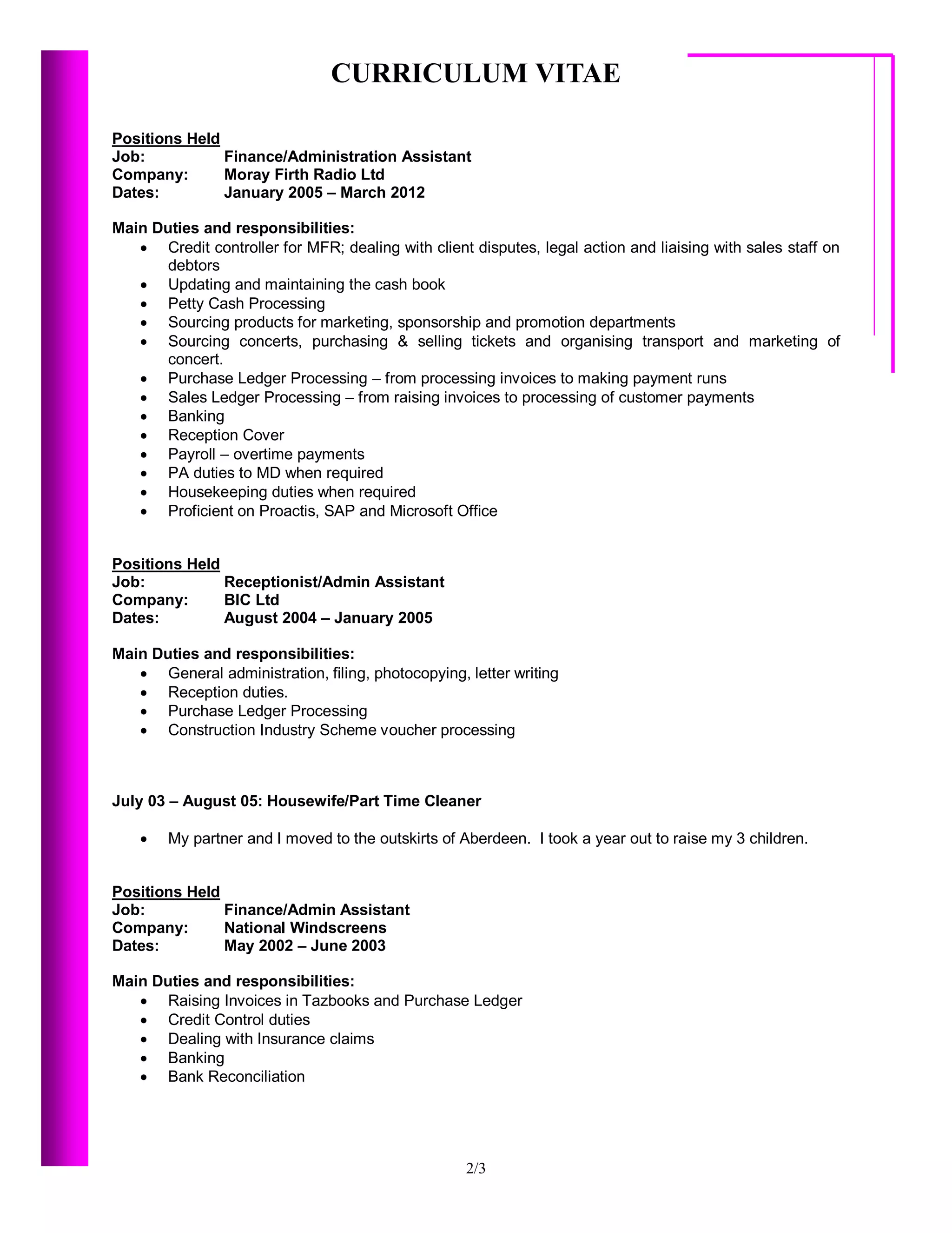 Amanda Fraser CV | PDF
