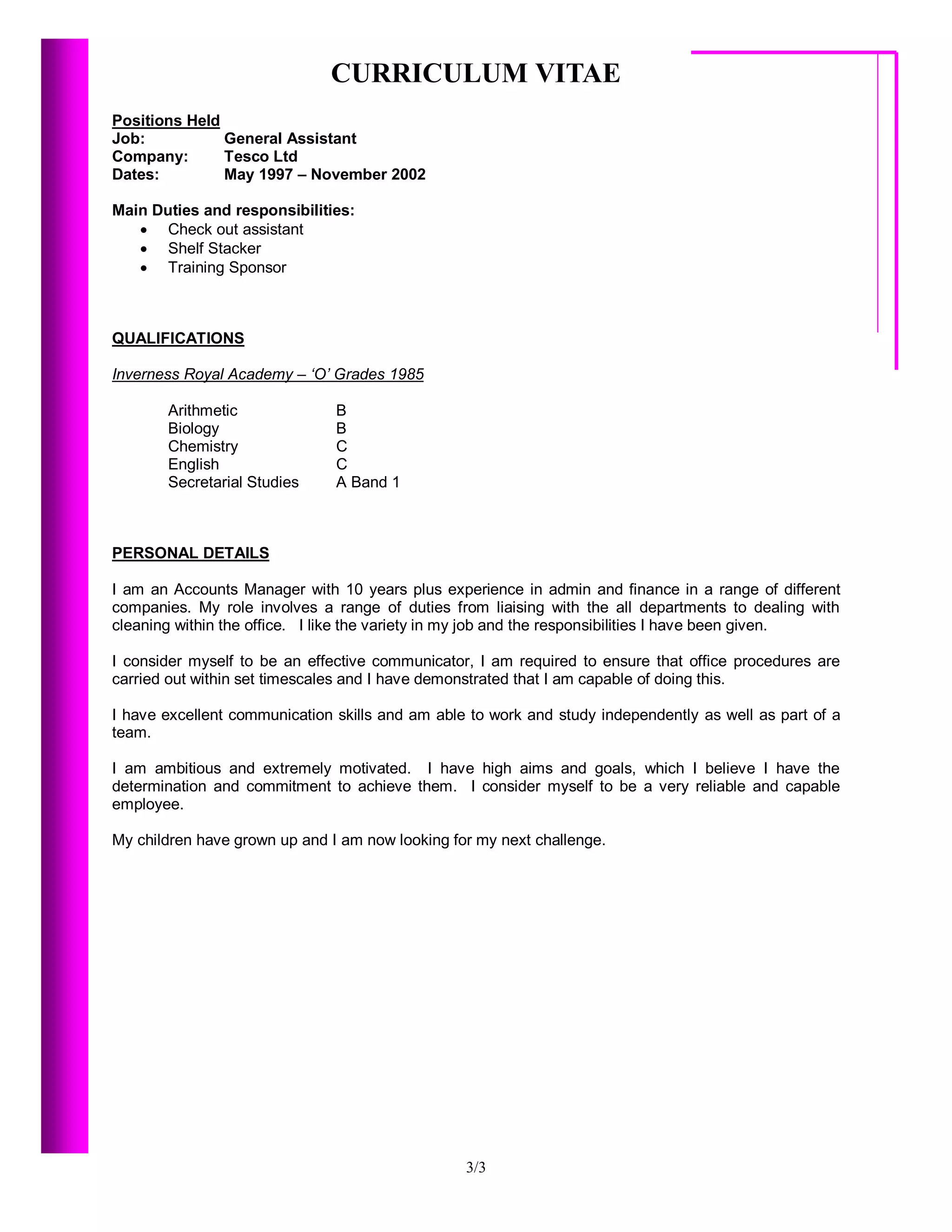 Amanda Fraser CV | PDF