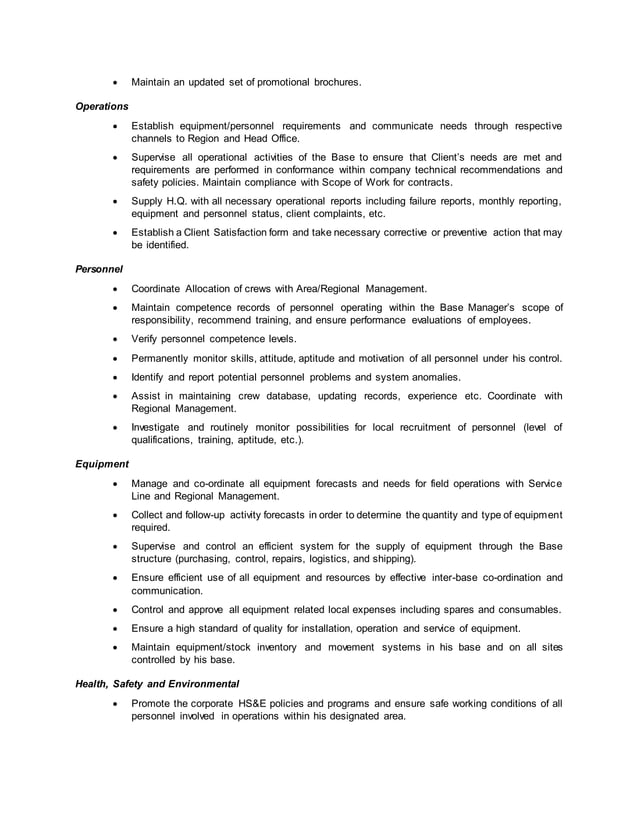 Country manager detailed responsibilities | DOCX | Executive Leadership ...