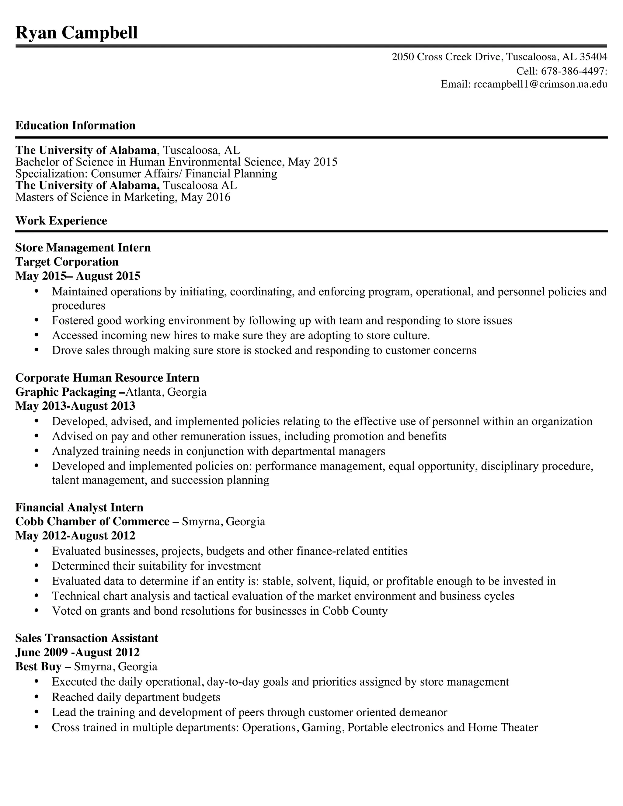 Ryan's Resume | PDF