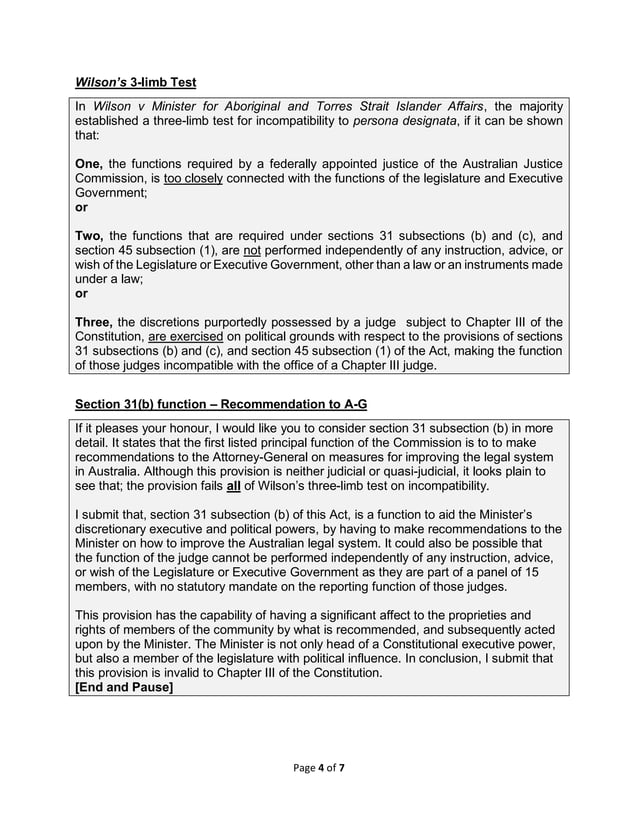 Constitutional Law Moot Submission (Overall Distinction) | PDF