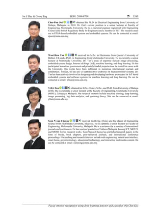 Facial emotion recognition using deep learning detector and classifier | PDF