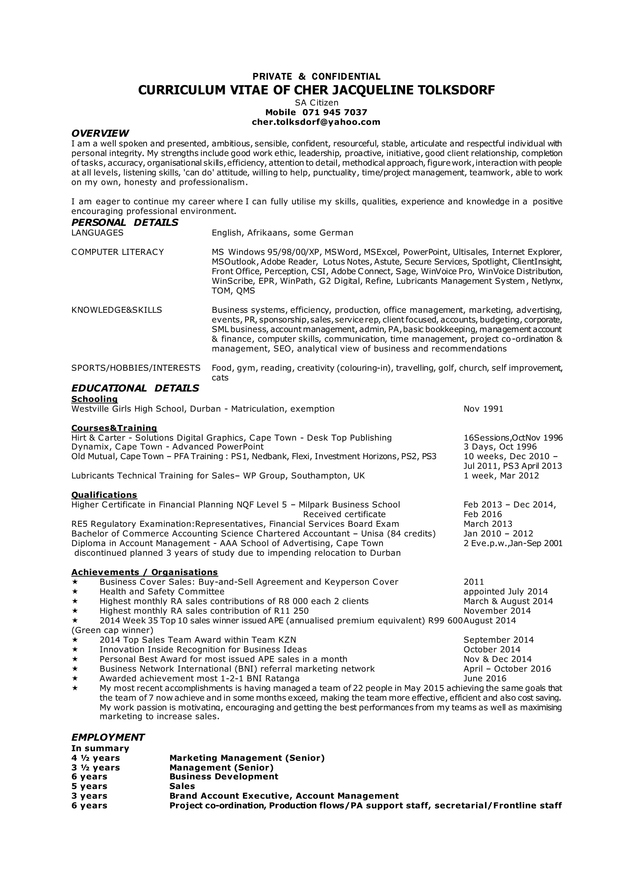CT CV December 2016 | DOCX