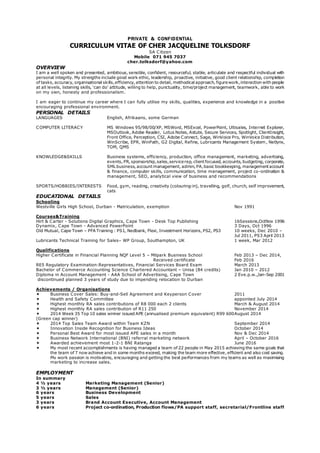 CT CV December 2016 | PDF