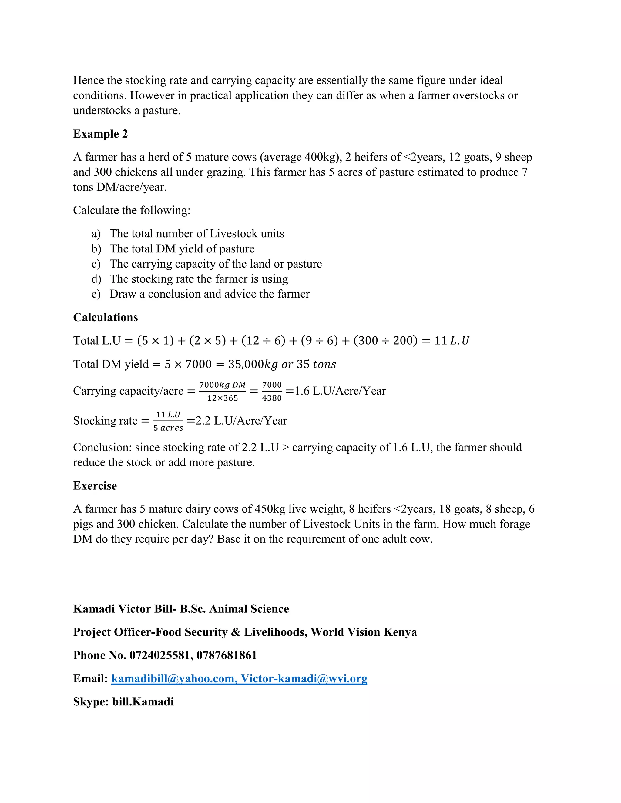 CONCEPT OF LIVESTOCK UNITS | PDF
