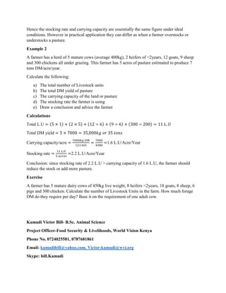 CONCEPT OF LIVESTOCK UNITS | PDF