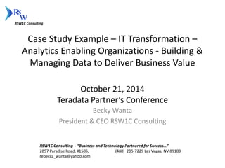 Teradata Partner Conf 21 Oct 14 | PPT