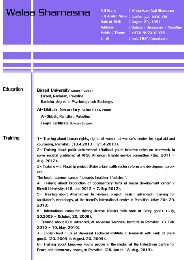 Wala Shamasna CV | PDF | Physical Therapy | Wellness