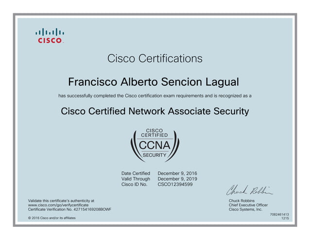 CCNA Security Certificate | PDF