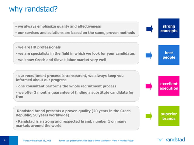 Randstad presentation | PDF | Human Resources | Business