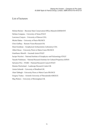 Seeing the Unseen Geophysics and Landscape Archaeology Stefano Campana | PDF