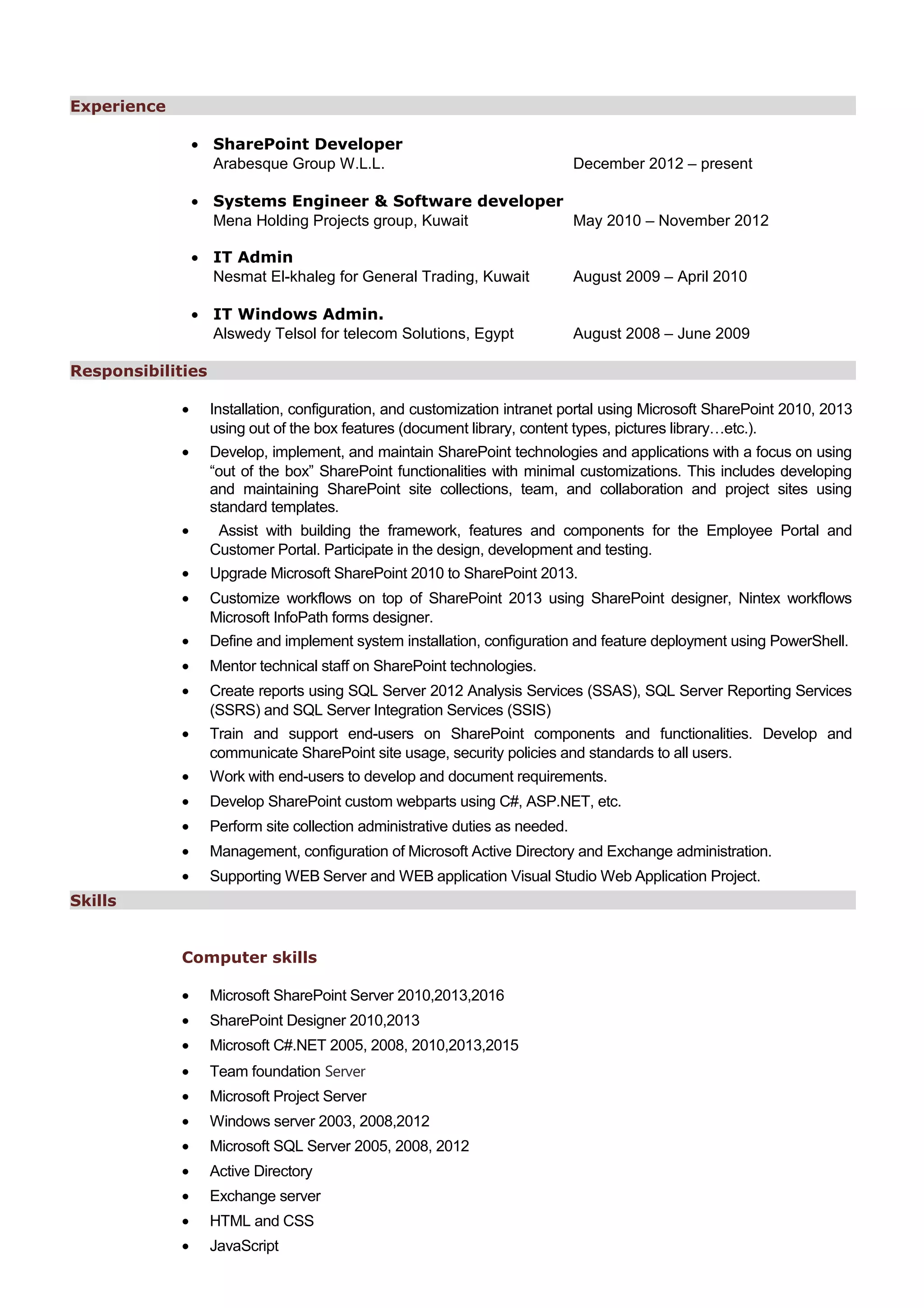 Ahmed Salem CV | DOC