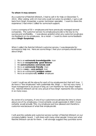 Appreciation Letter | DOCX | Business | Business and Finance