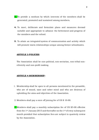 CONSTITUTION FOR FORMER ALHEIT STUDENTS ASSOCIATION-Mutsa | DOCX