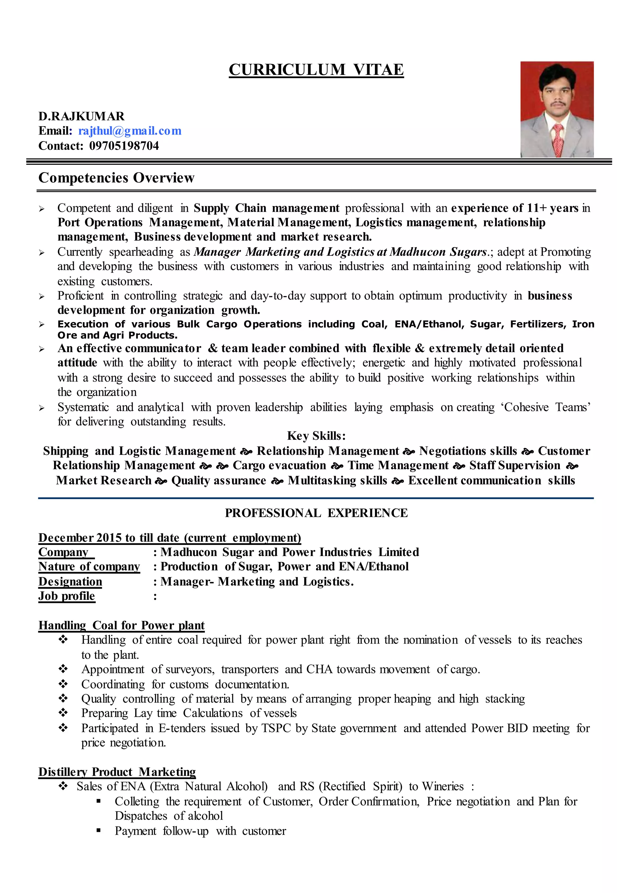 Rajkumar Resume -M l | DOCX