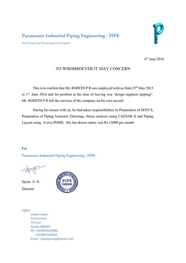 experience certificate | PDF