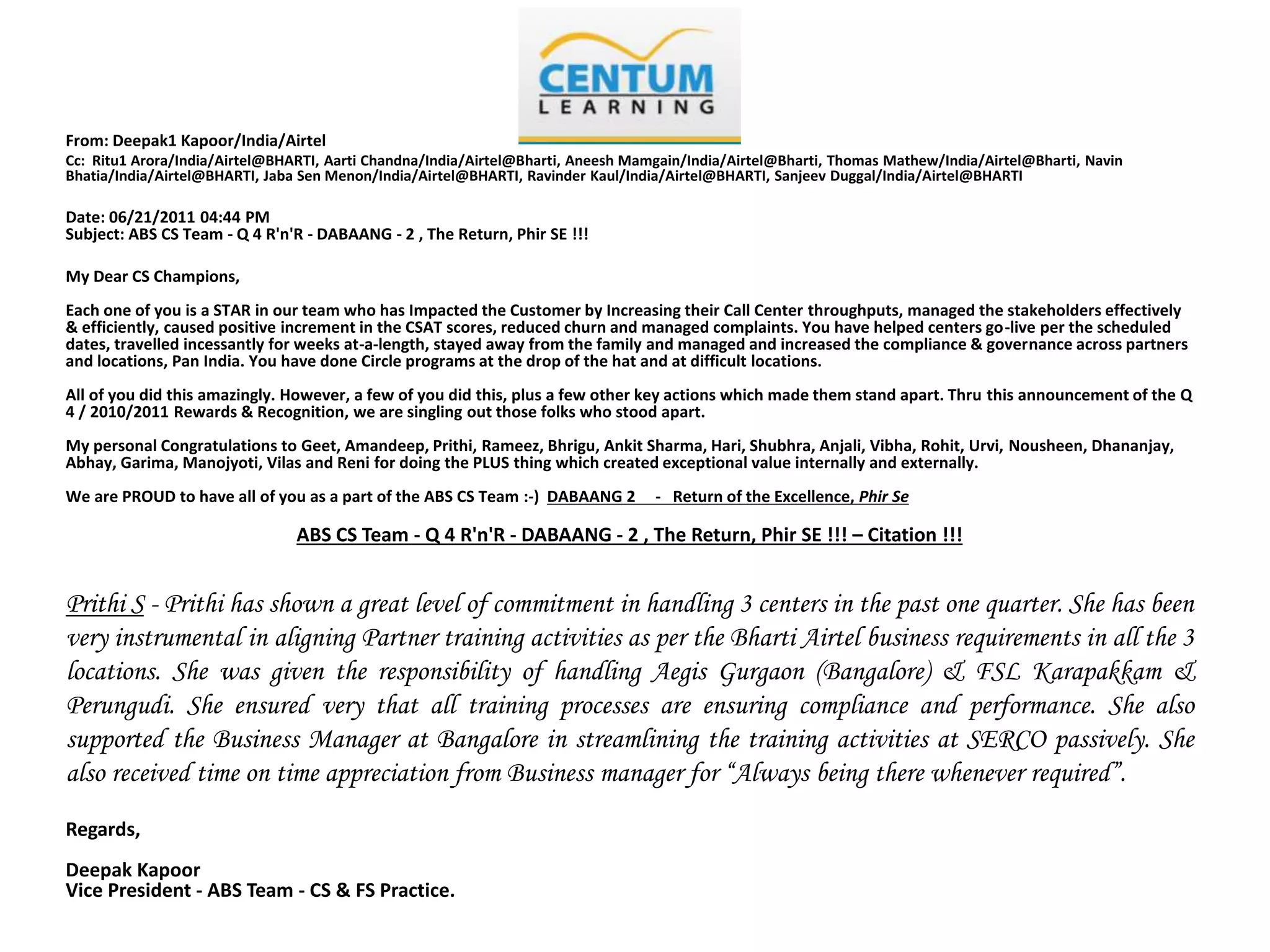 ABS CS Team Q4 RnR Centum Learning | PPTX