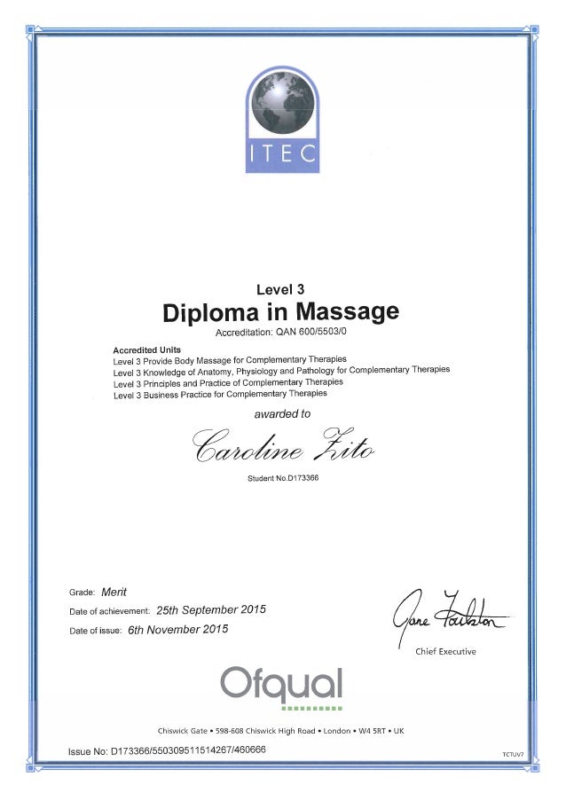Caroline Zito Itec Diploma
