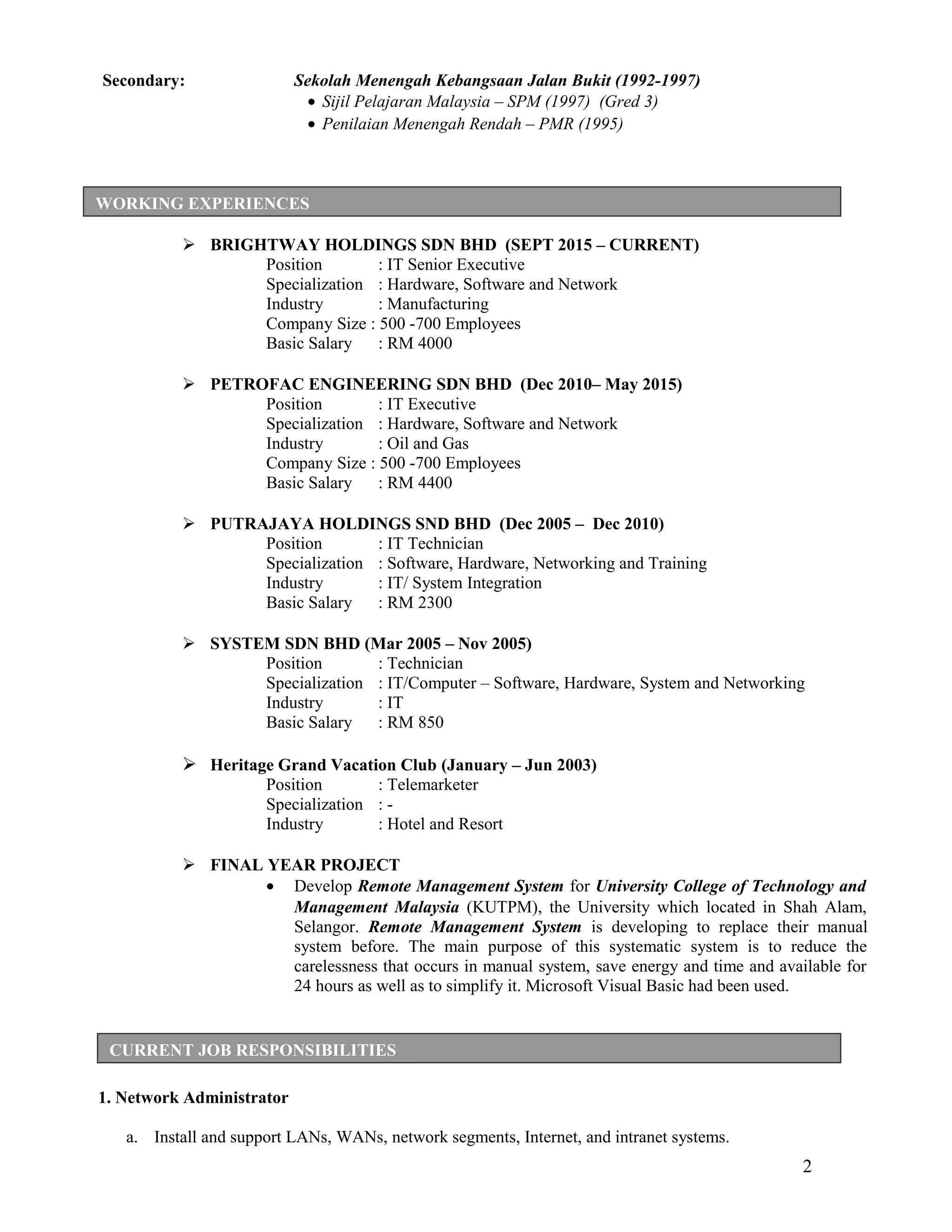 Resume- Senior Executive | DOC