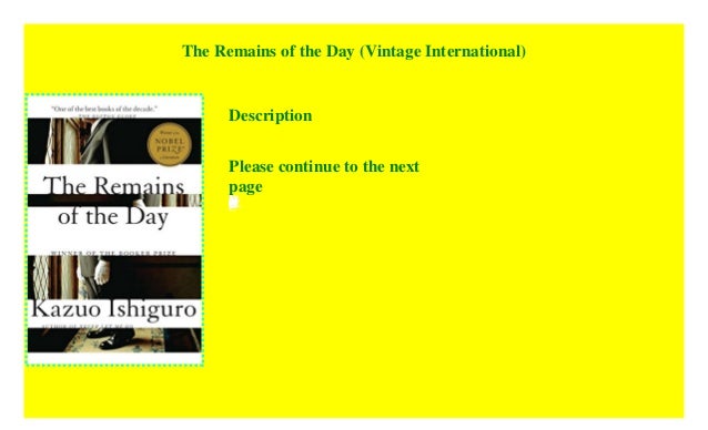 The remains of the day book cover - verja