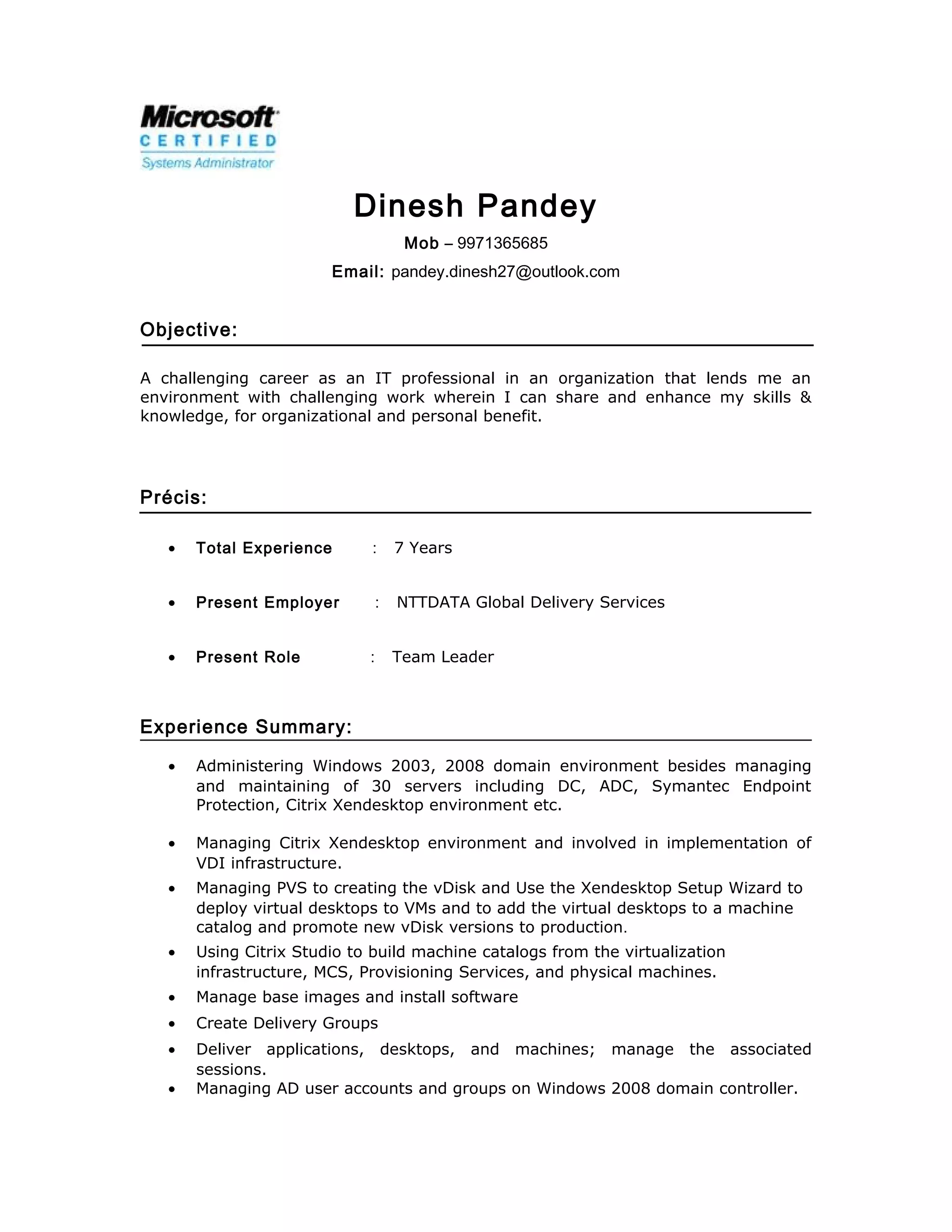 Dinesh_Resume | DOC | IT and Internet Support | Internet