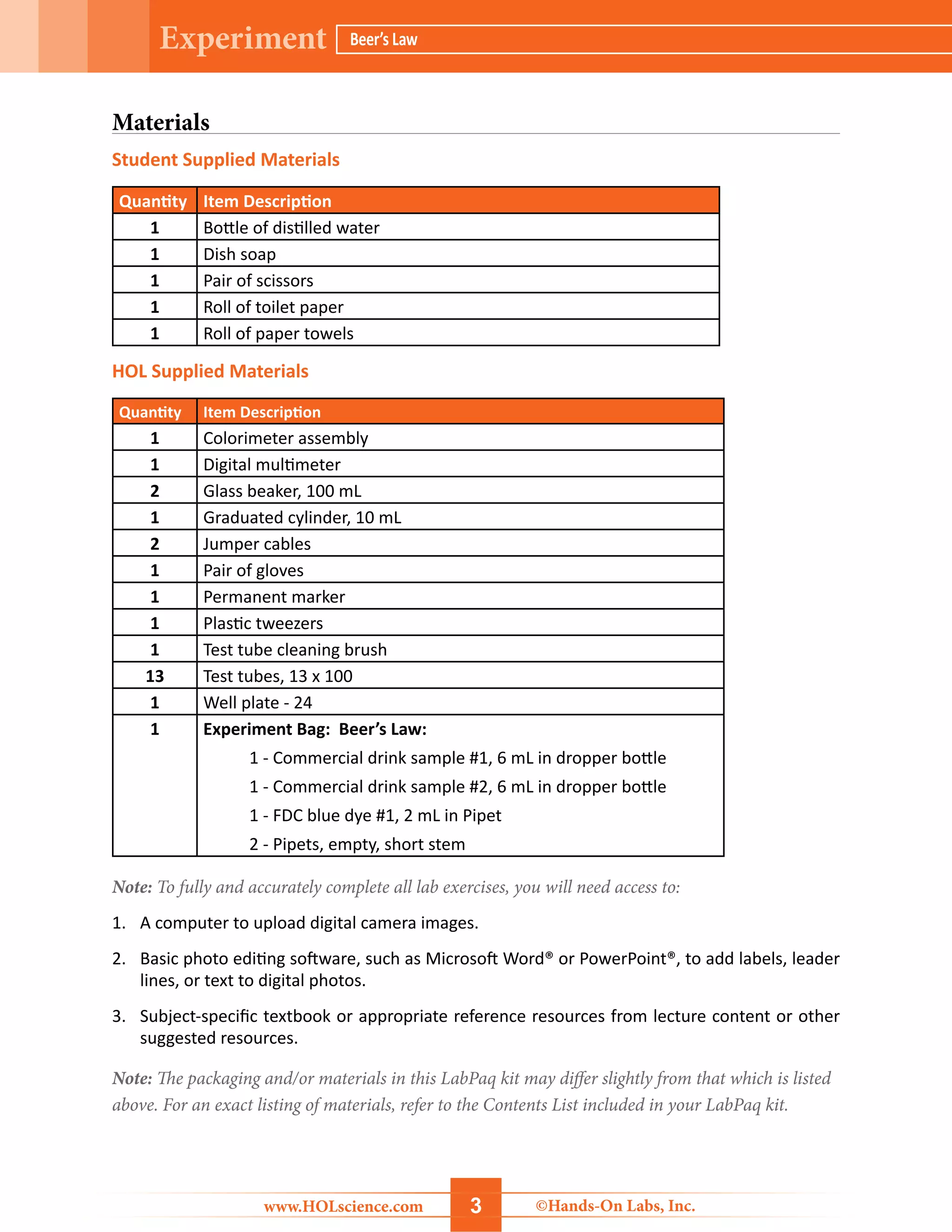Beers_Law_Lab_Experiment | PDF