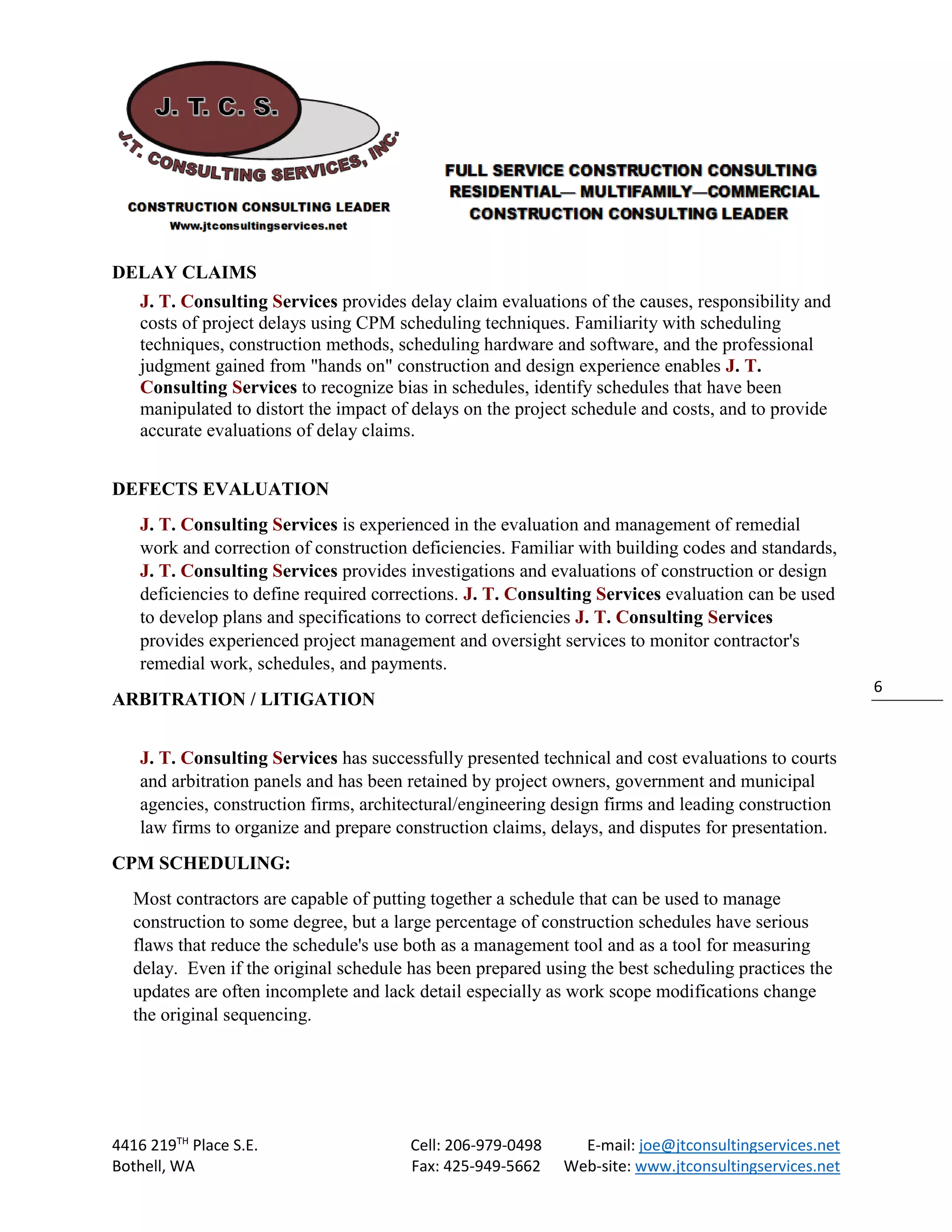 03 CONSTRUCTION OWNERS REP INFORMATION | PDF