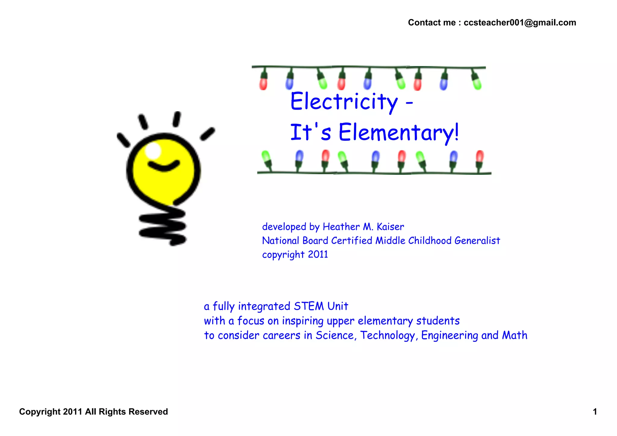 5 E's Unit Plan - Electricity - It's Elementary | PDF