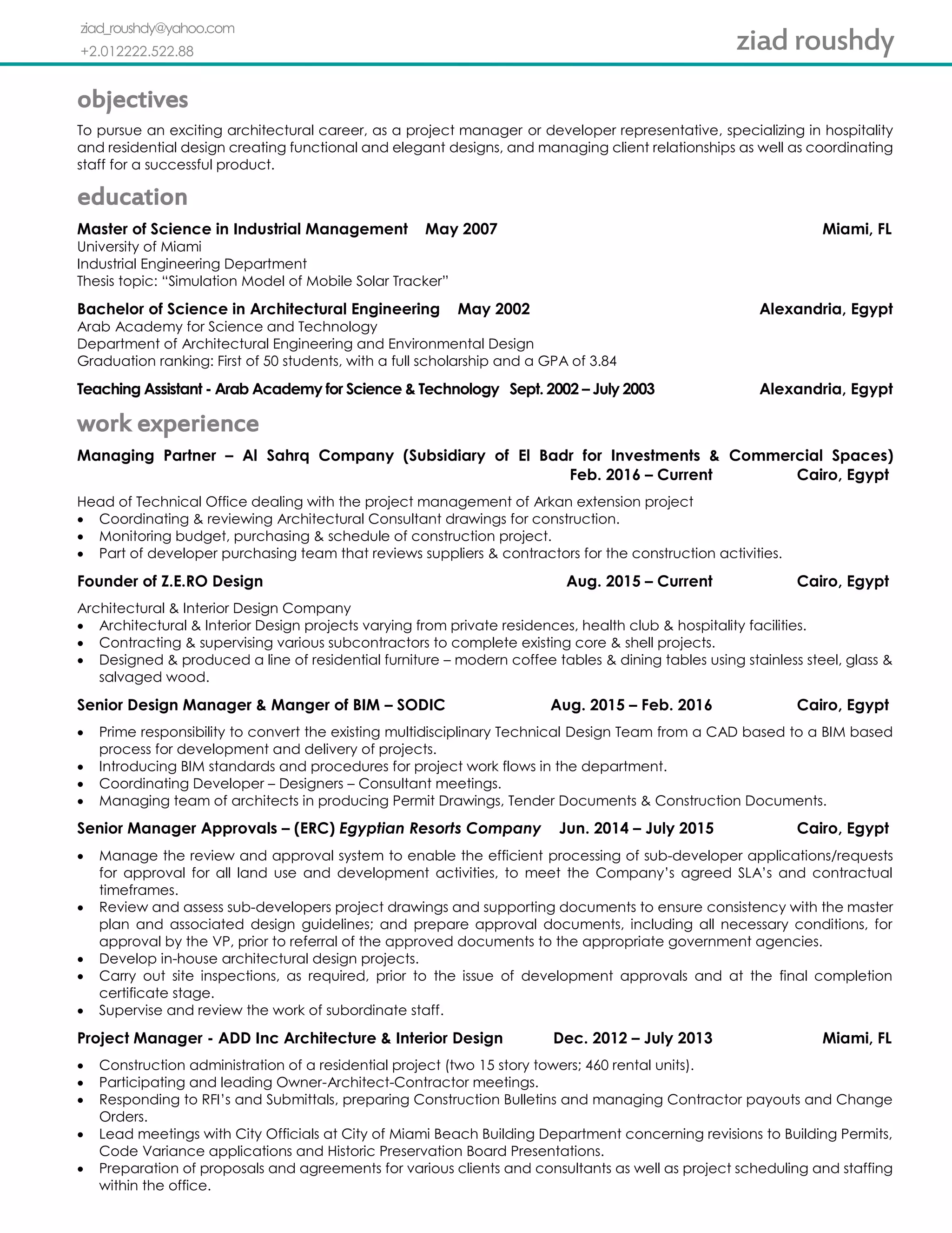 Ziad Roushdy (Resume + Projects)_2016 | PDF