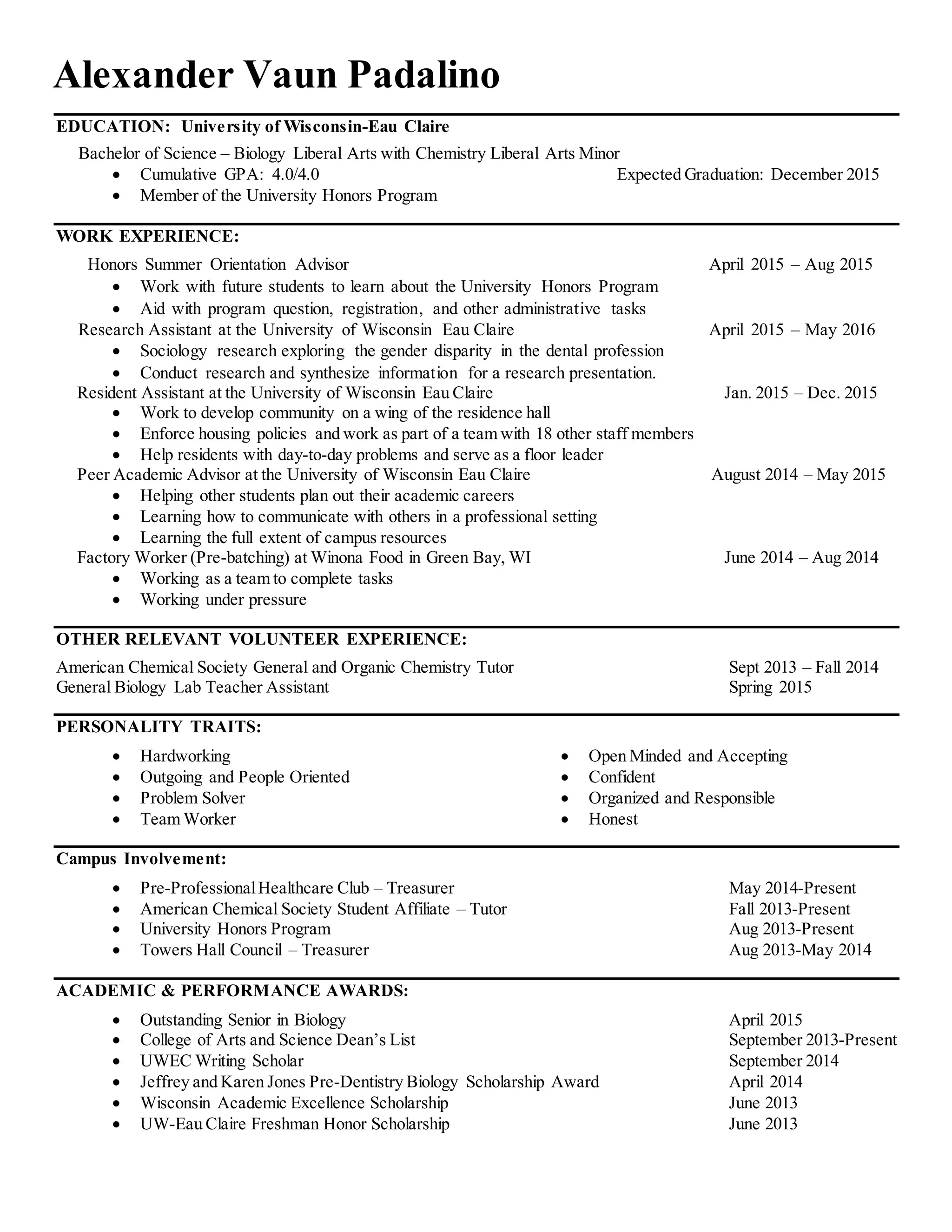 General Resume - Alexander Padalino | DOCX