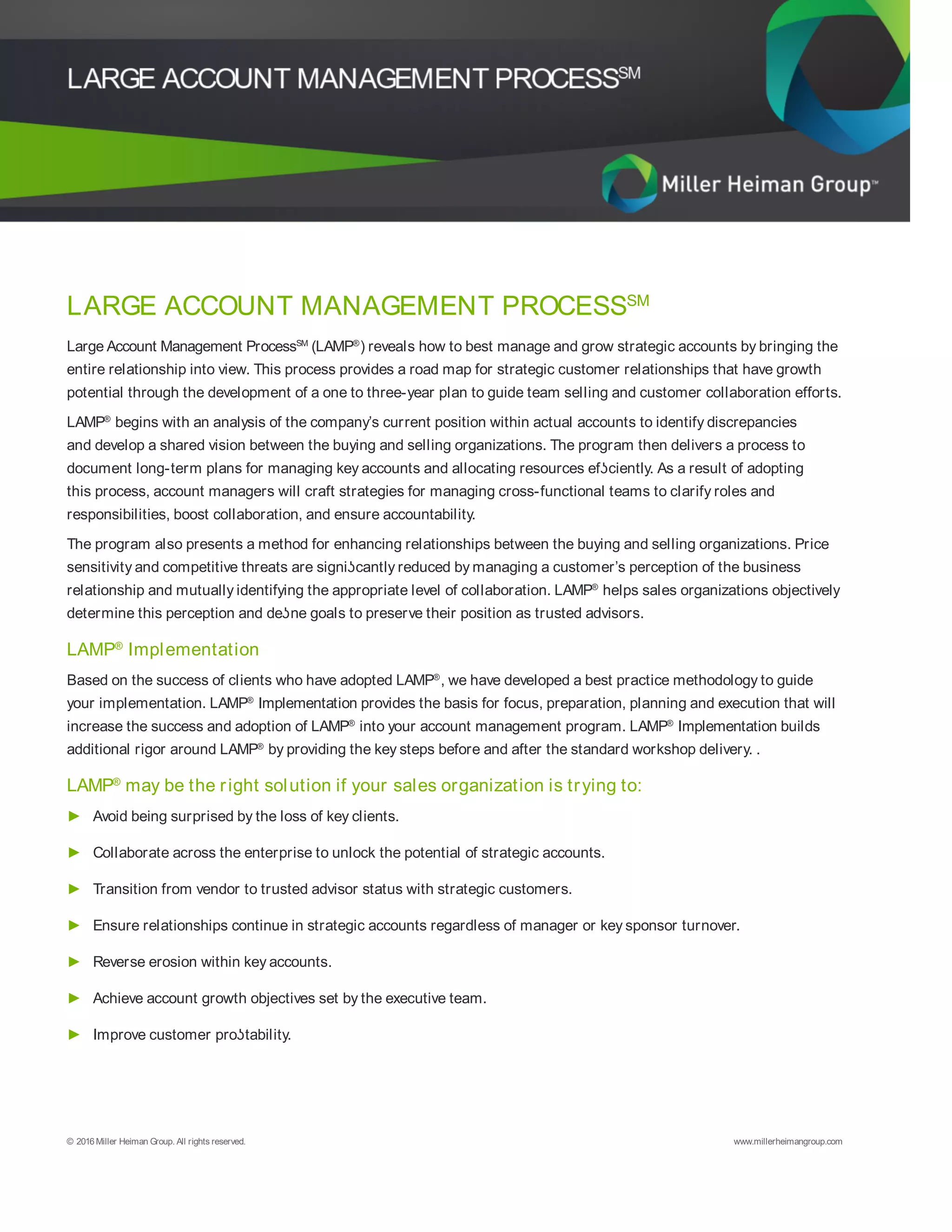 Miller Heiman Group LAMP Process | PDF