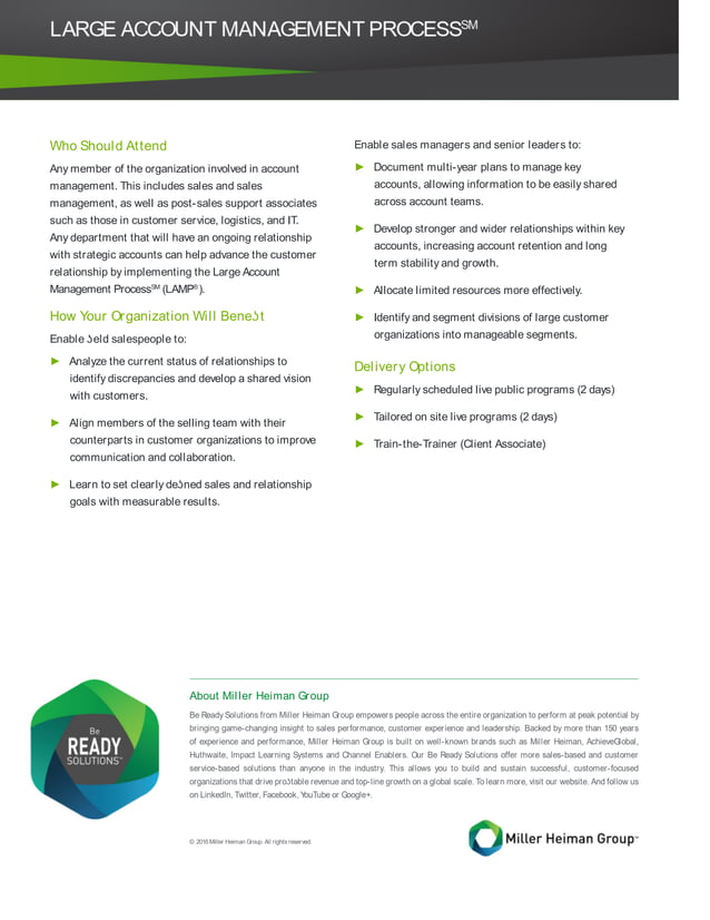 Miller Heiman Group LAMP Process | PDF | Sales | Business