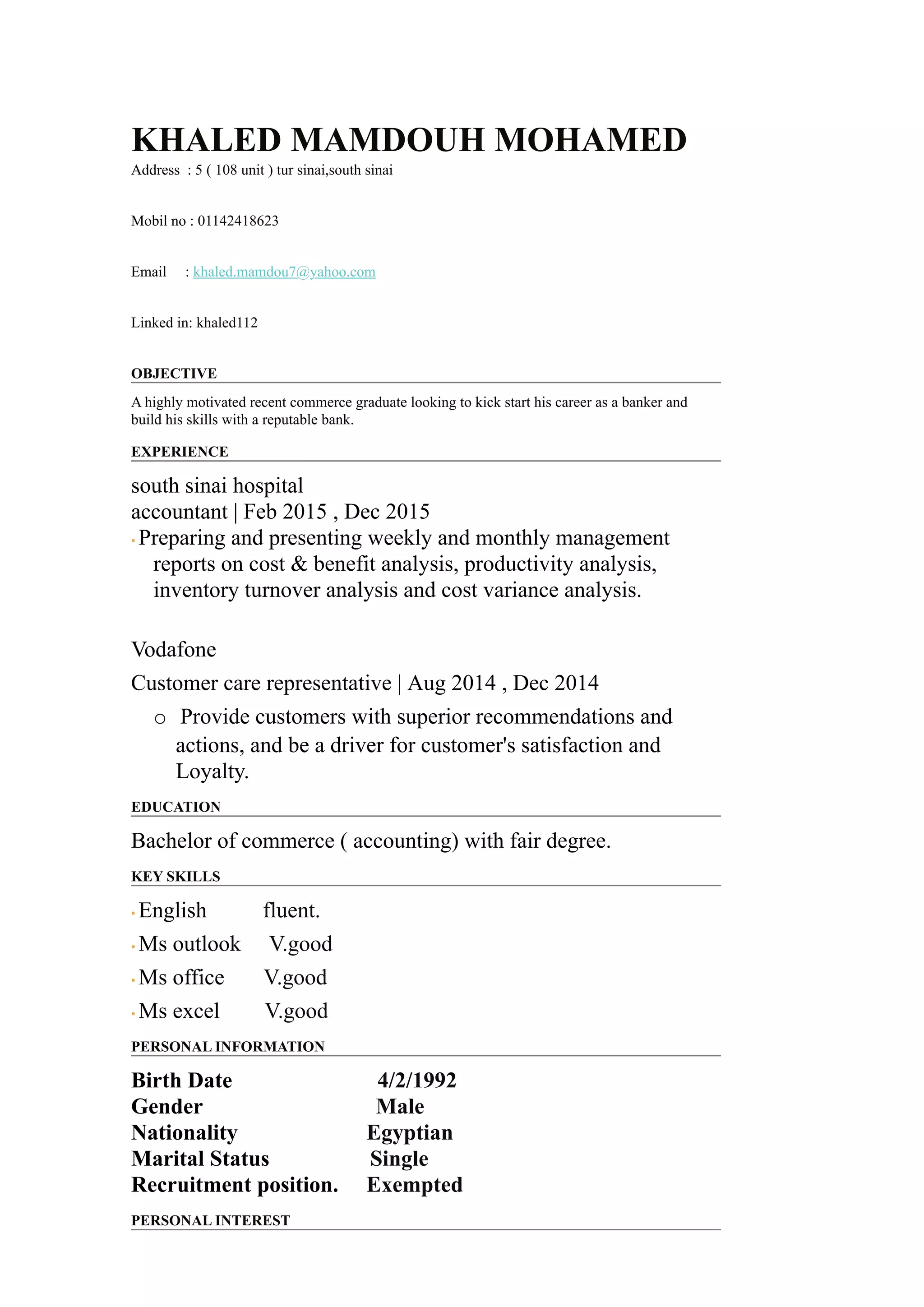 Khaled cv b_LT | PDF