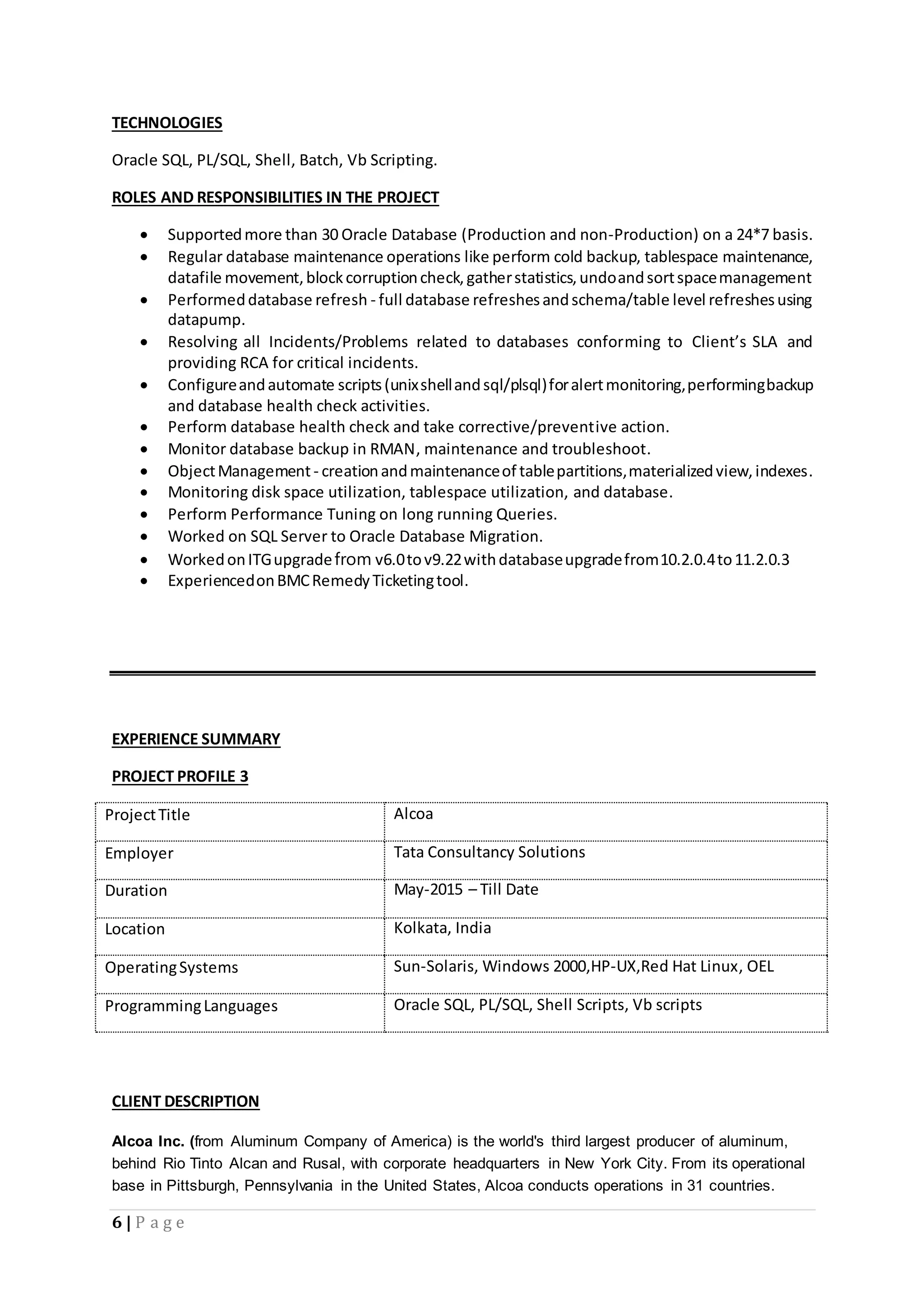 Goutam_Pal_Resume | DOCX | Databases | Computer Software and Applications