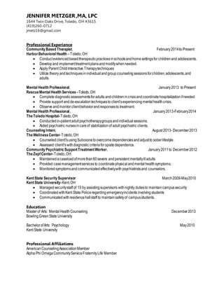 Metzger Resume | PDF