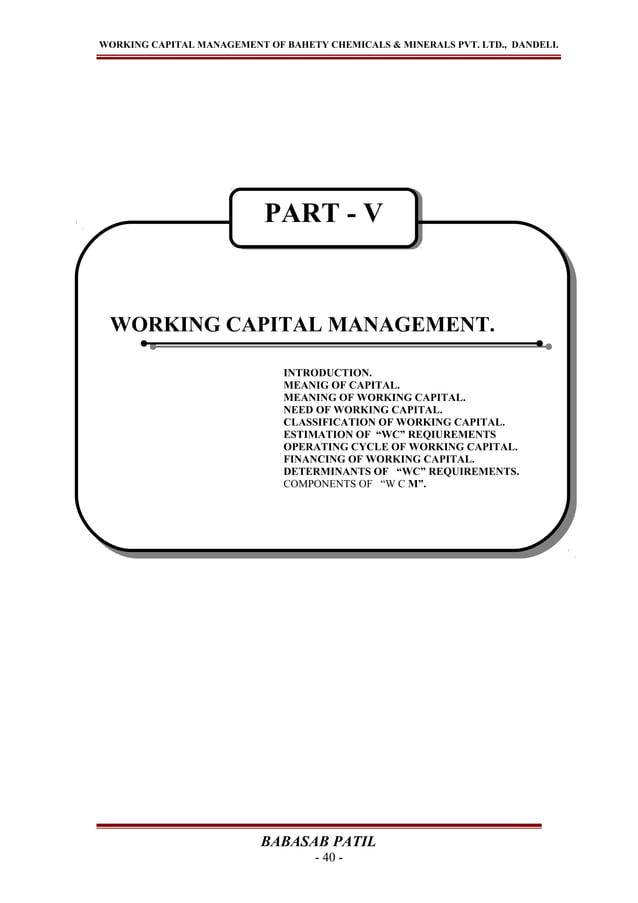 97631778 working-capital-management-project-report-mba | PDF