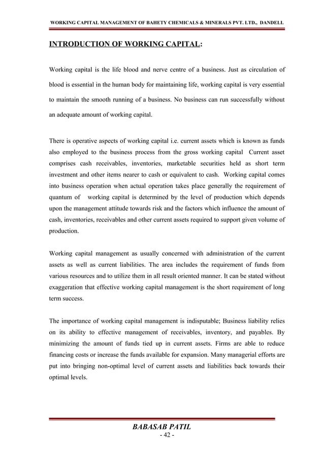 97631778 working-capital-management-project-report-mba | PDF