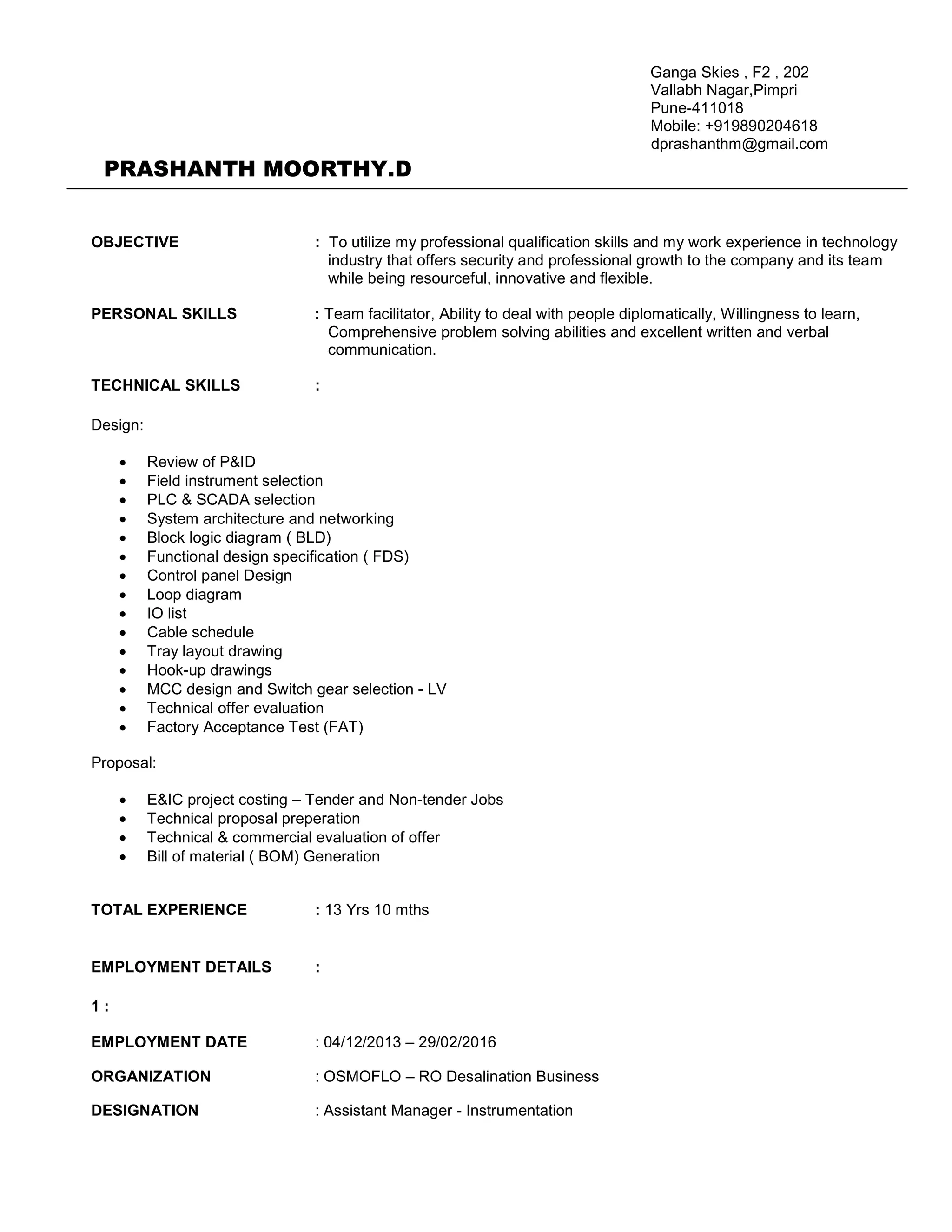 Resume-Prashanth | PDF