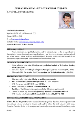 Resume - Raveendra S | PDF