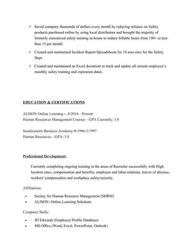 Jerri Ann Long-updated resume' | PDF