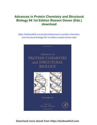 Advances in Protein Chemistry and Structural Biology 94 1st Edition ...