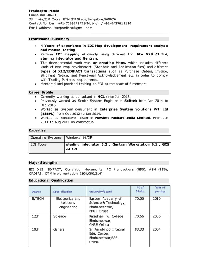 Pradeepta Panda_Resume_EDI_4Yrs Exp | PDF
