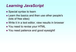 Introduction to JavaScript | PPT