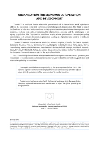 Agricultural Policies in Non OECD Countries Monitoring and Evaluation ...