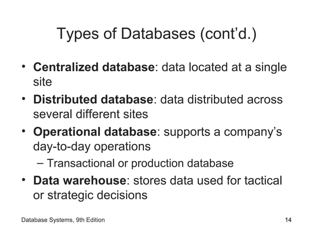 Fundamentals of Database ppt ch01 | PPT