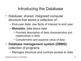 Fundamentals of Database ppt ch01 | PPT