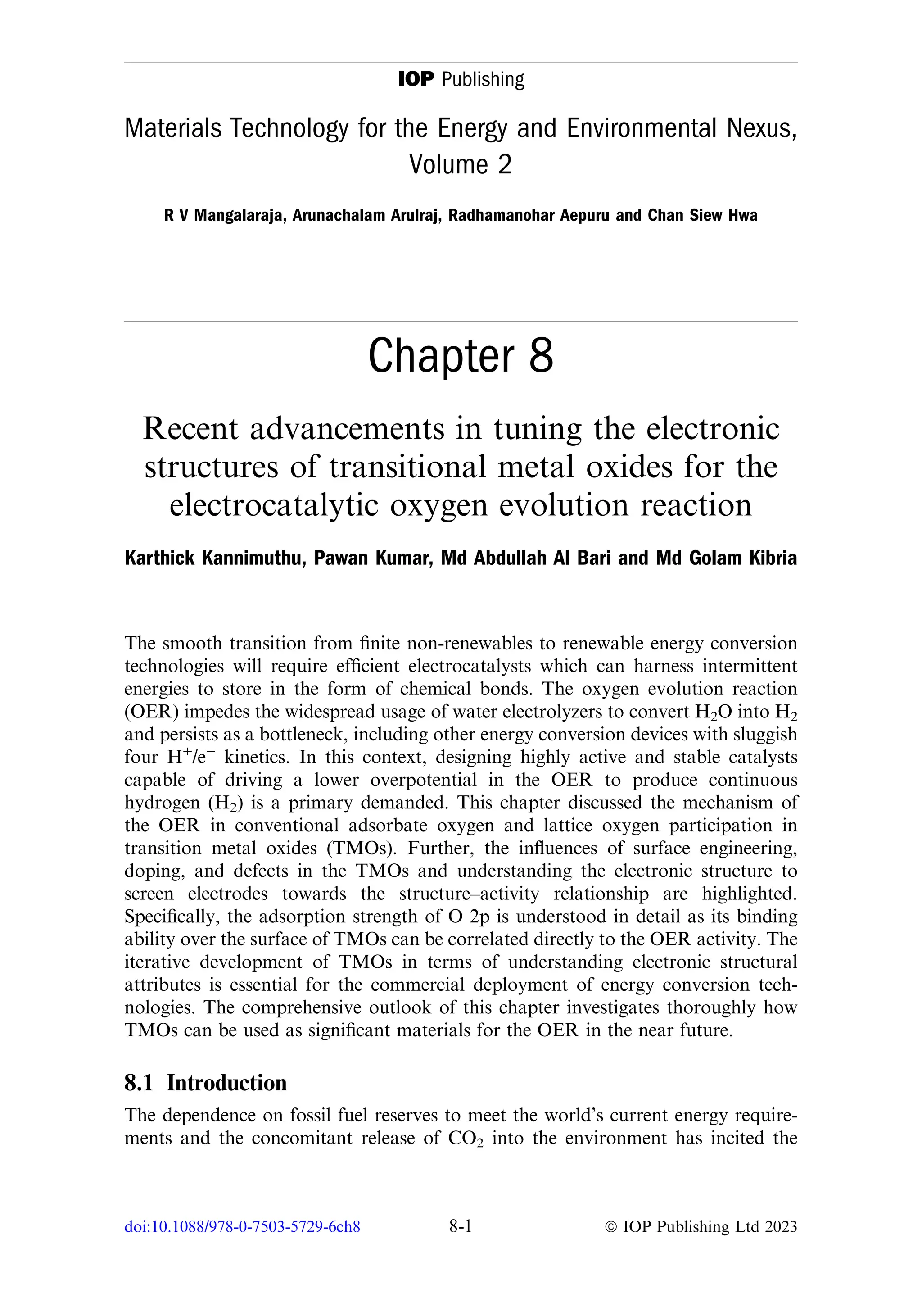 Recent advancements in tuning the electronic structures of transitional ...