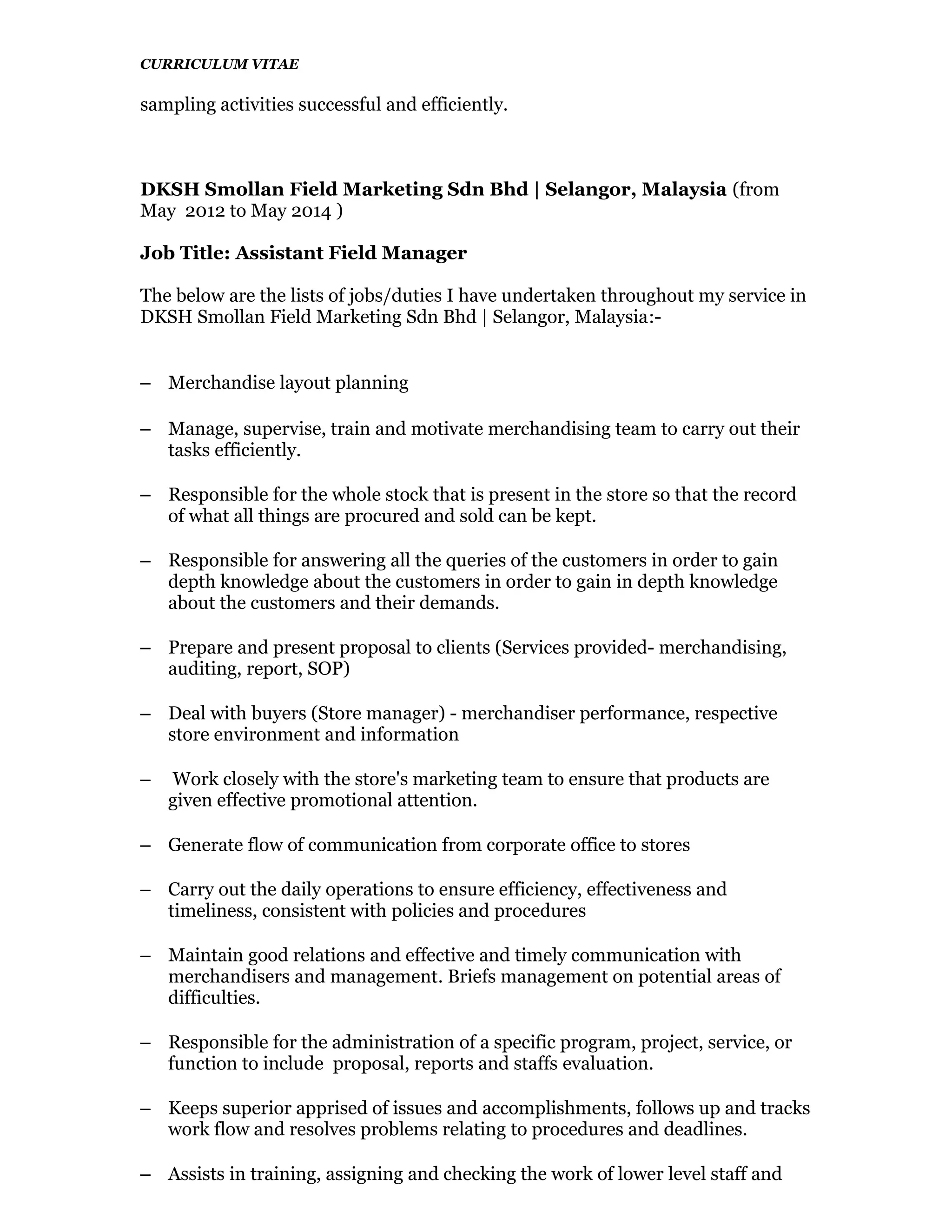 Julie Gan Yoke Kee Resume | PDF